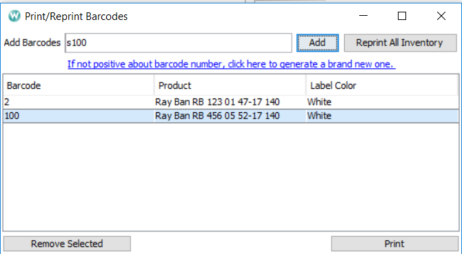 HOW TO REPRINT A FRAME LABEL IN WINK – WINK