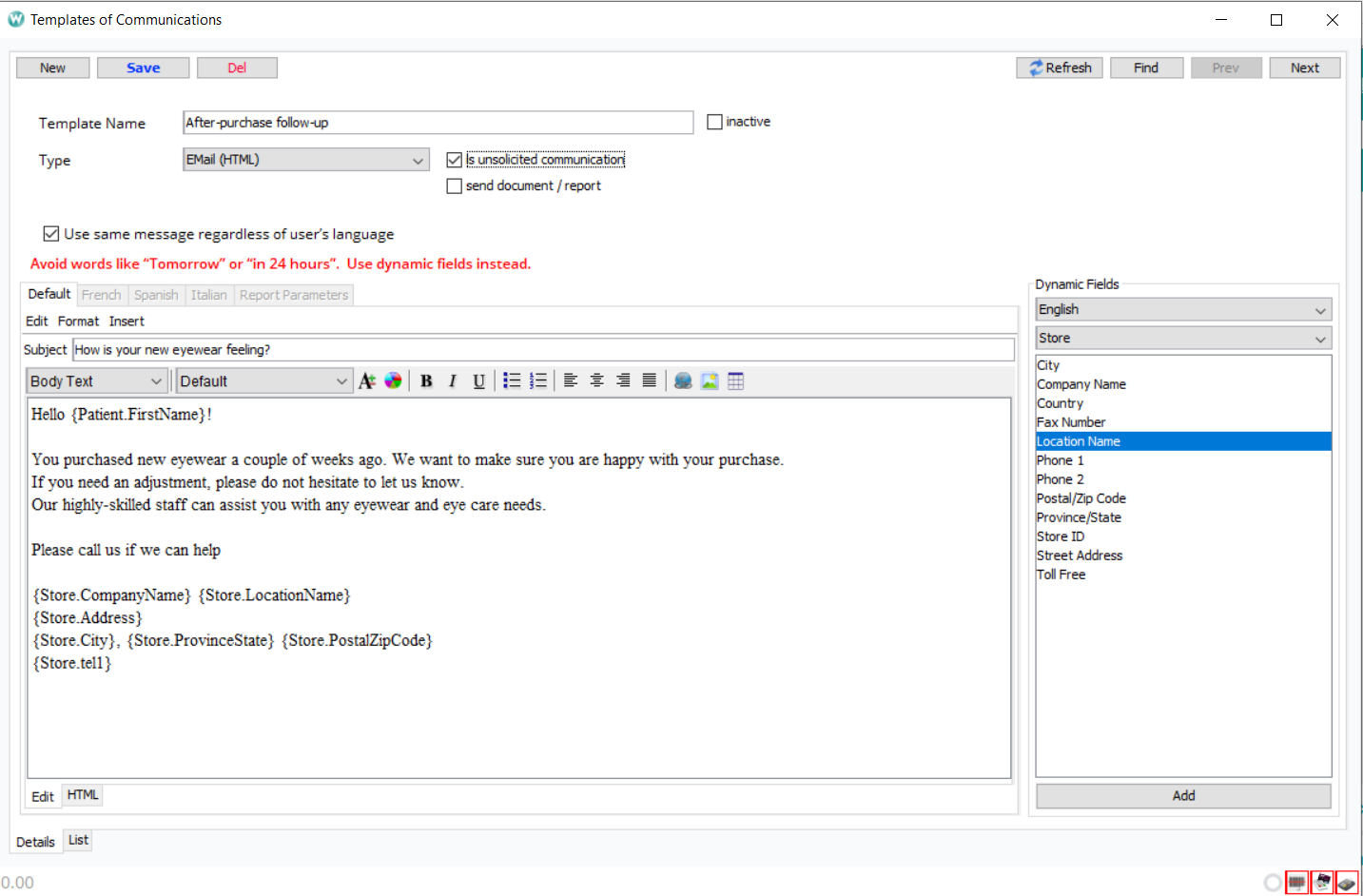 How to create Templates for Recalls and Marketing? (SMS and Email) – WINK