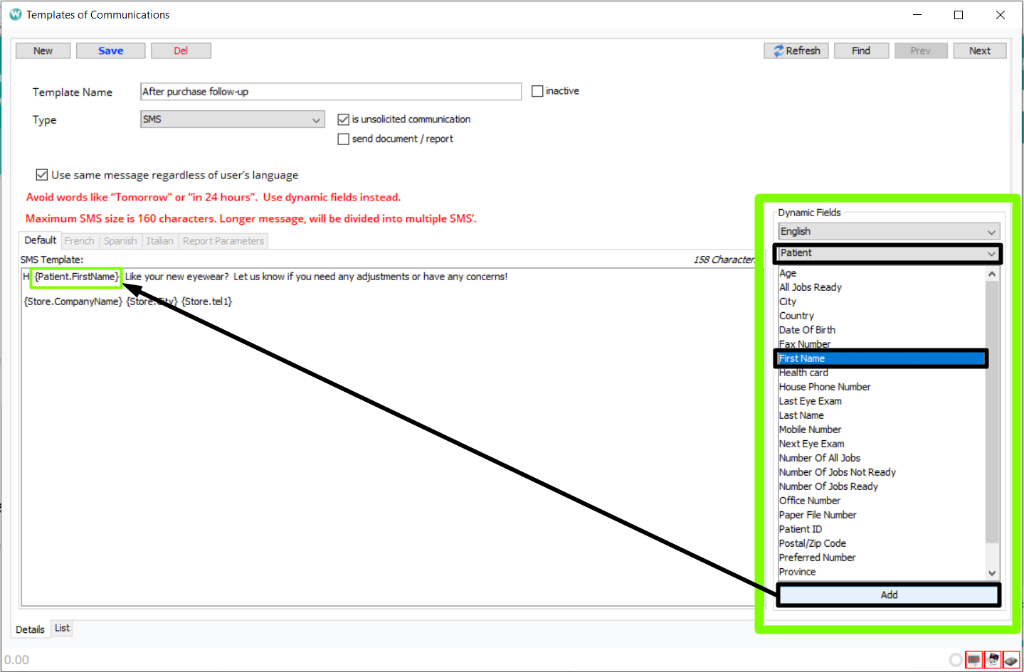 How to create Templates for Recalls and Marketing? (SMS and Email) – WINK