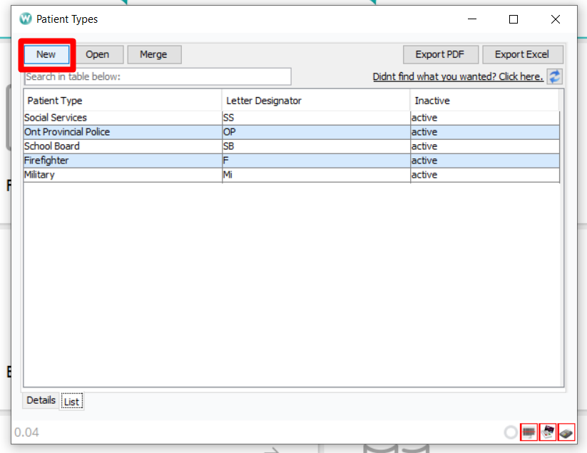 Create Patient Types – WINK