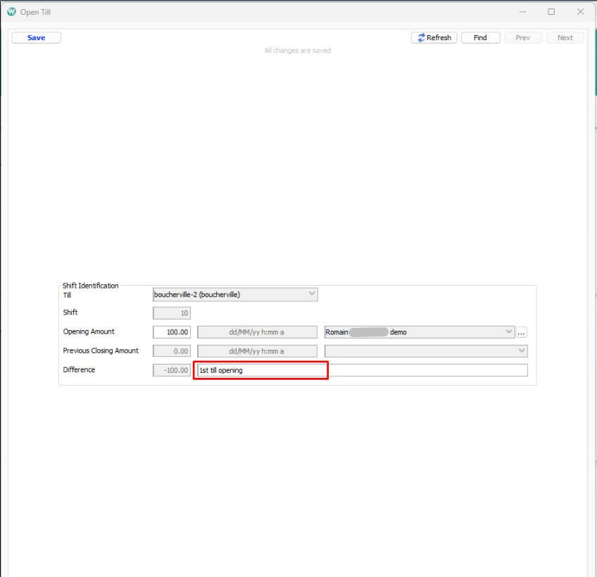 How to open the Till – WINK