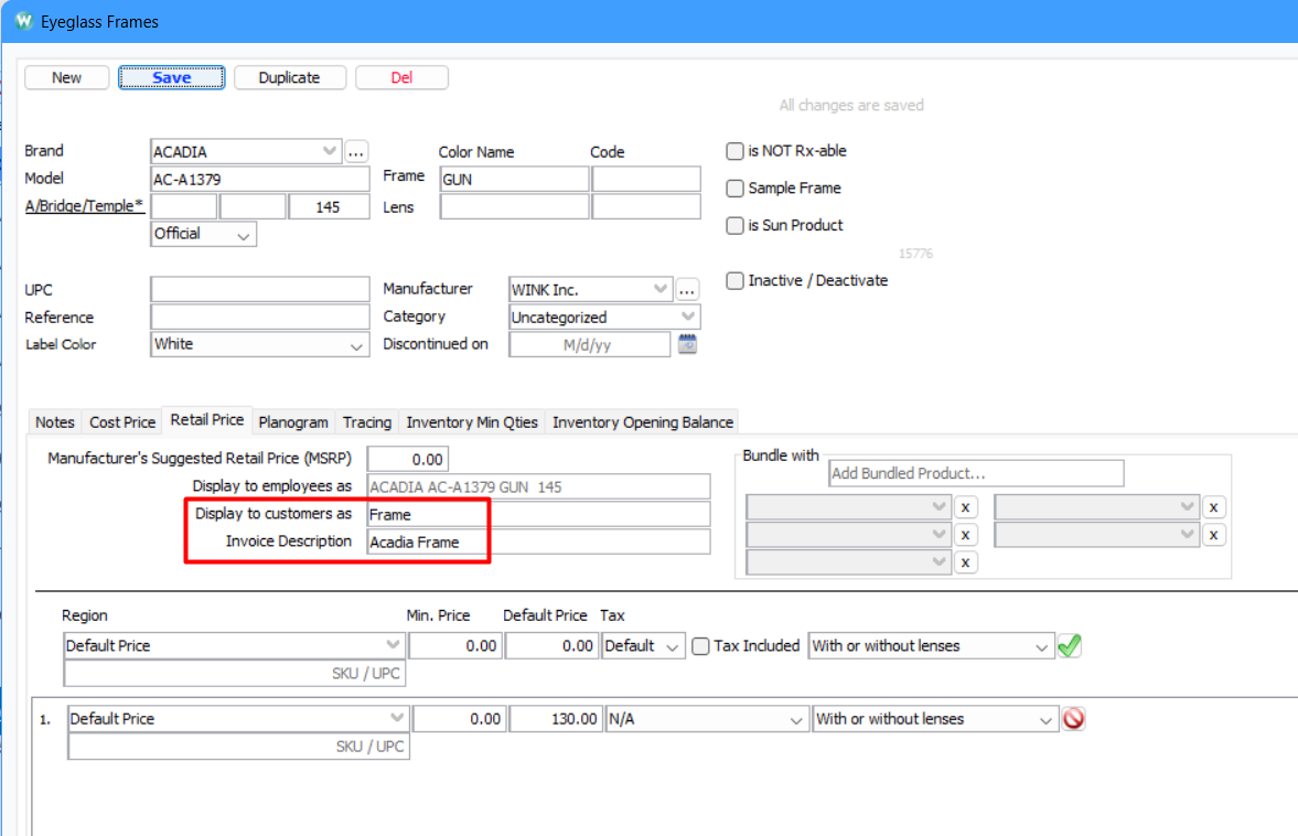 WINK Question: "Invoice Description" vs "Display to Customer As" – WINK