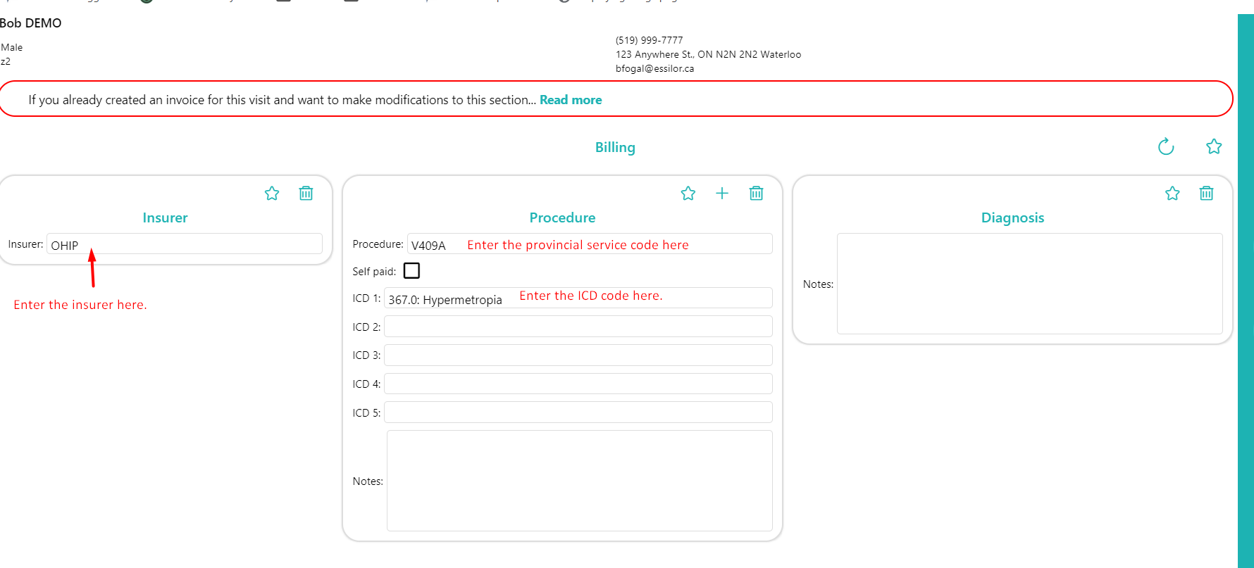 How to use Provincial Billing on the EMR – WINK