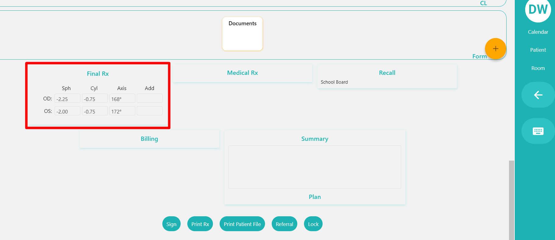 EMR - Final Rx and Dr. Recommendations – WINK