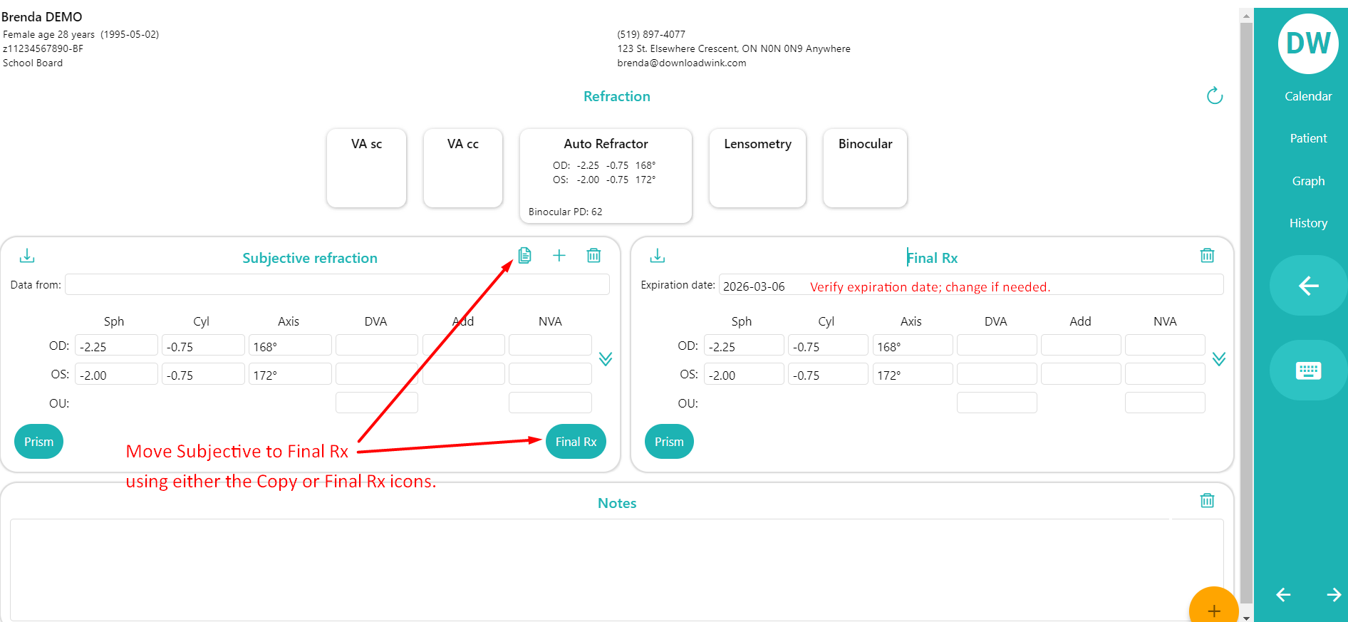 EMR - Final Rx and Dr. Recommendations – WINK