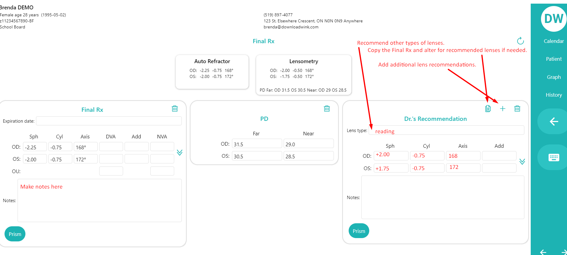 EMR - Final Rx and Dr. Recommendations – WINK