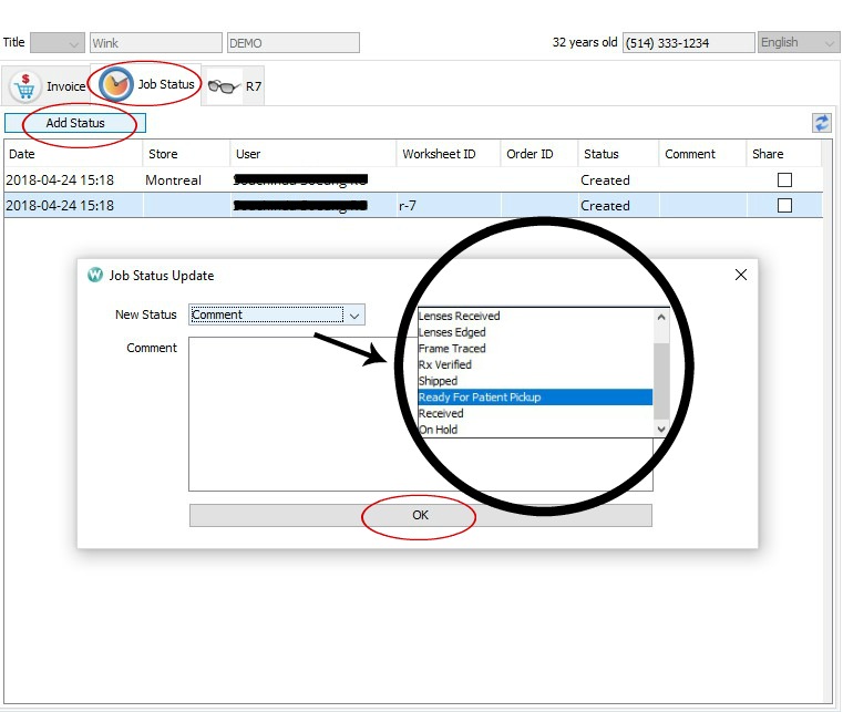 How to update a job status – WINK