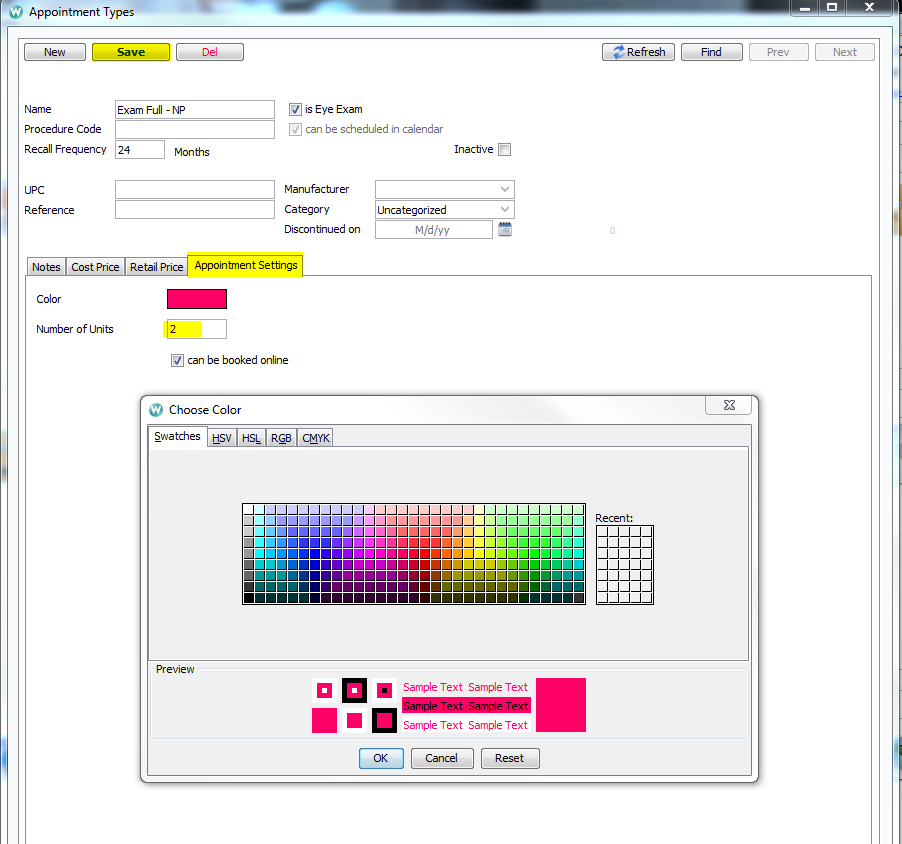 Appointment Types - Setup – WINK