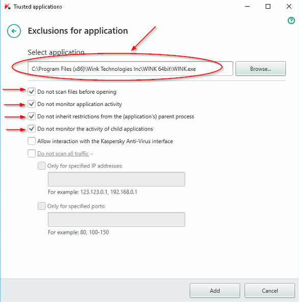 WINK Performance Issues: Configuring Kaspersky Antivirus – WINK