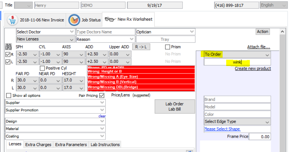 How to sell and receive a "Frame To Order" in WINK – WINK