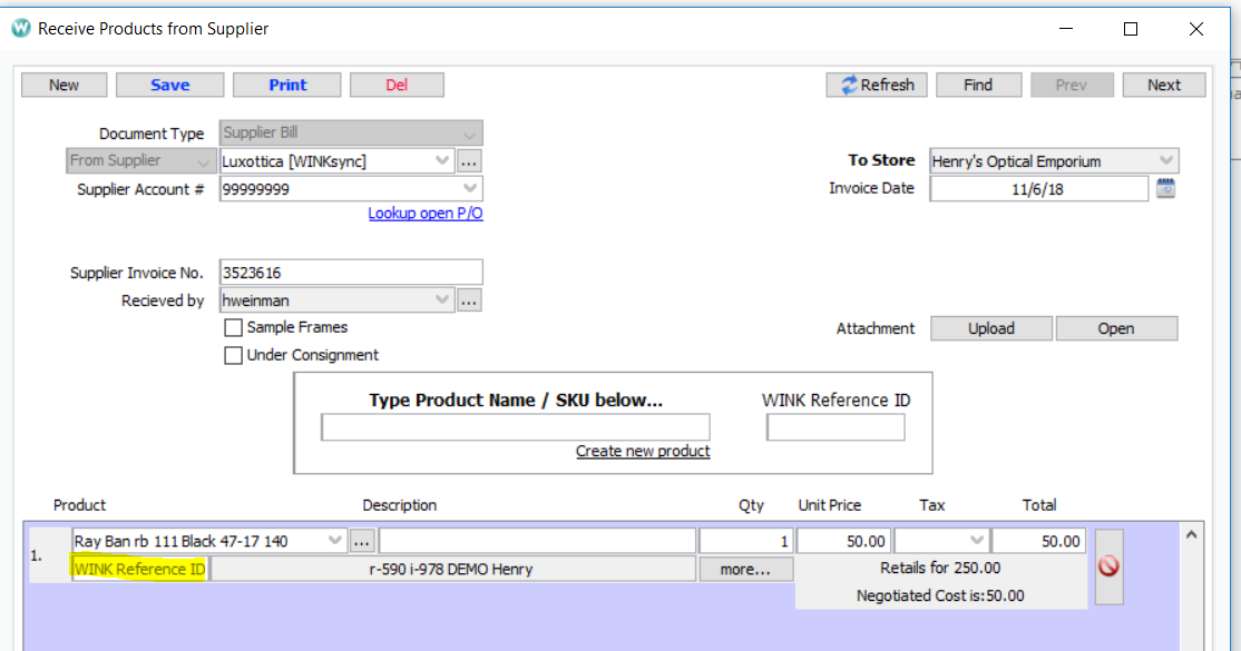 How to sell and receive a "Frame To Order" in WINK – WINK