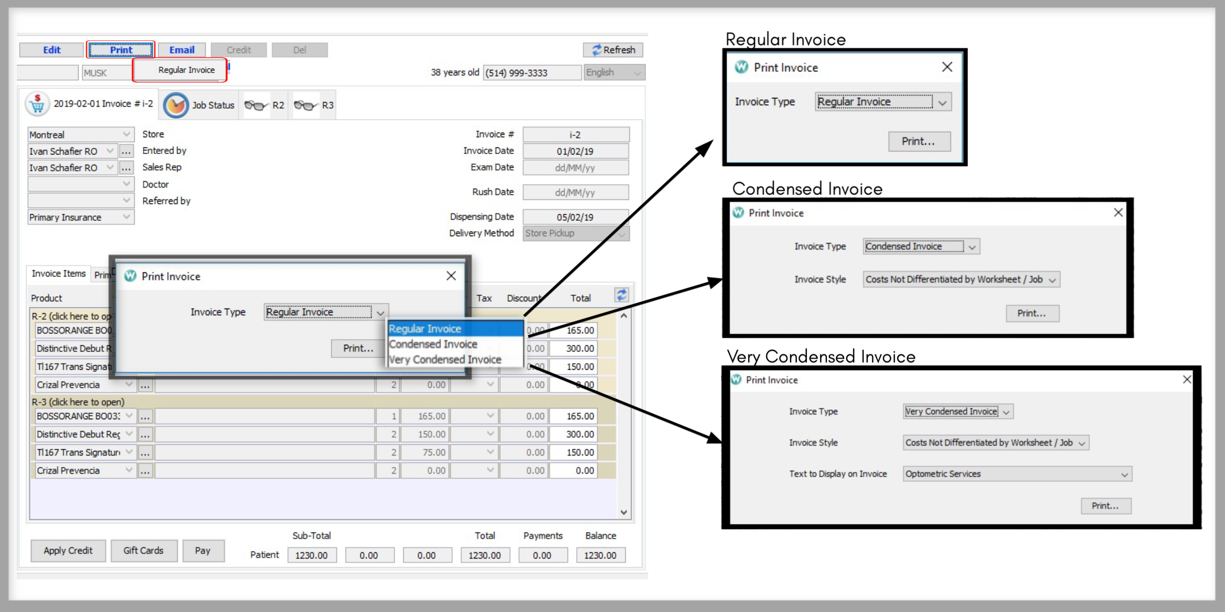 Invoice Printout Tab – WINK