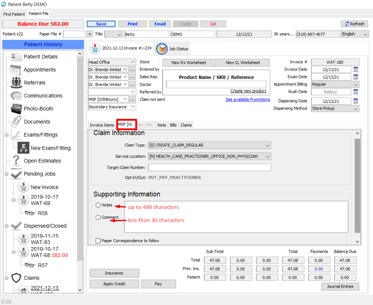 Provincial Medical Care claims Processing - MSP – WINK